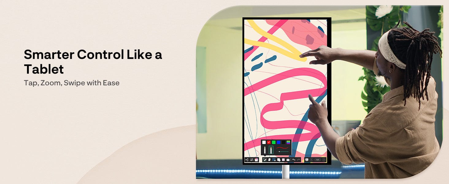 NEW - 32" Portable Battery-Powered Smart TV on Wheels with Touchscreen ...