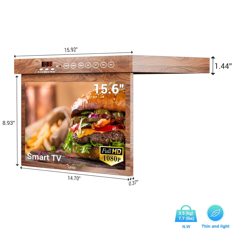 15.6" Smart Under-Cabinet Kitchen TV – The Perfect Christmas Gift – SYLVOX