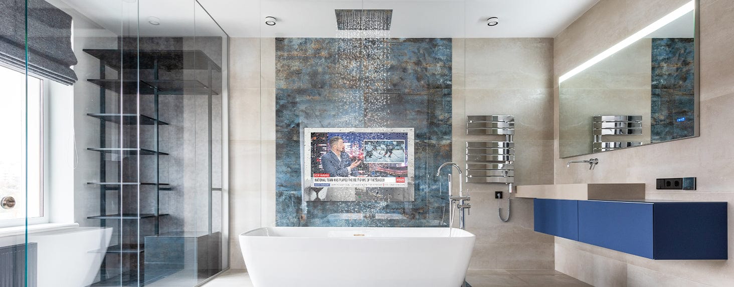 24" Waterproof Smart Mirror TV For Bathroom（Embedded Wall Model） – SYLVOX