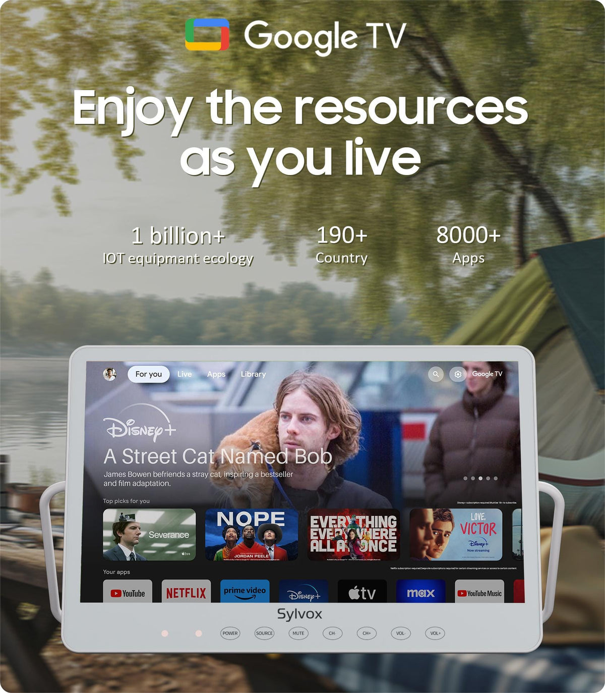 15.6" Smart Waterproof Battery Powered TV-Portable TV – SYLVOX