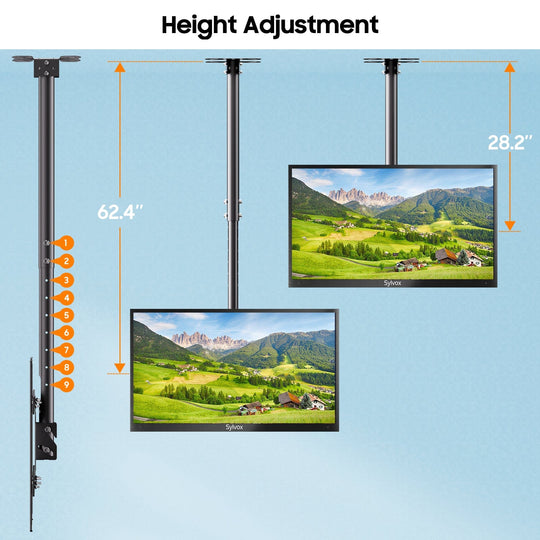 Outdoor TV Ceiling Mount | Sylvox Waterproof Ceiling Bracket for 43″–65 ...