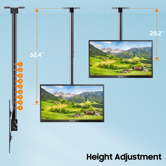 Outdoor TV Ceiling Mount | Sylvox Waterproof Ceiling Bracket for 43″–65 ...