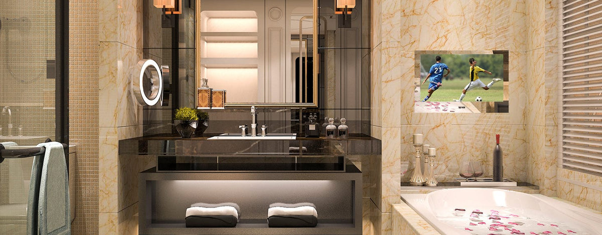 32" Waterproof Mirror TV for Bathroom（Embedded Wall Model） – SYLVOX