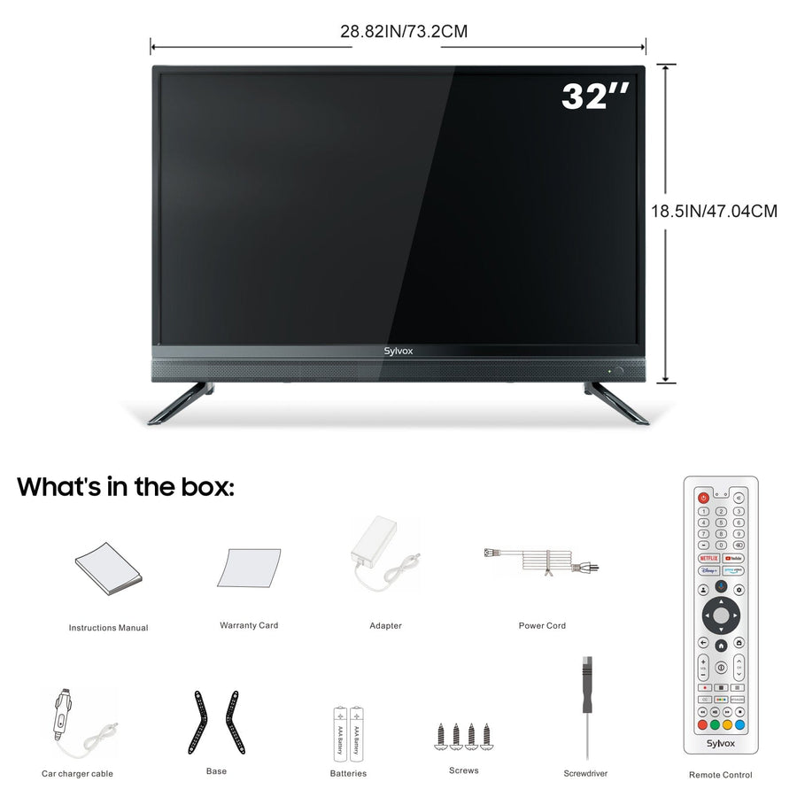 NEW-32" Smart 12V RV TV( 2024 Google TV) -No DVD Combo-Vehicle series ...