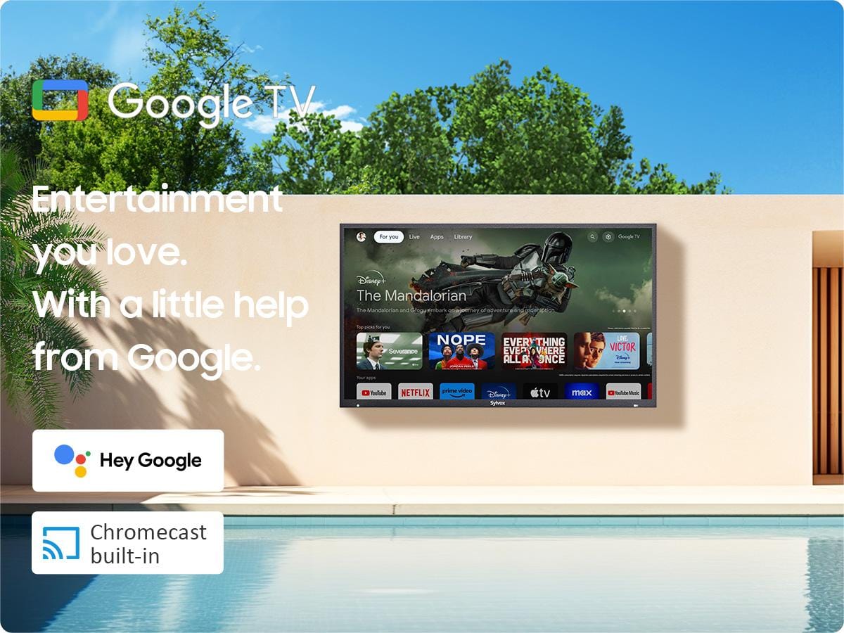 NEW - 75" 2000Nit Outdoor TV-Google TV (2024 Pool Pro 2.0 Series) – SYLVOX