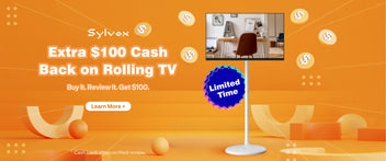 NEW - 32" Portable Battery-Powered Smart TV on Wheels with Touchscreen ...